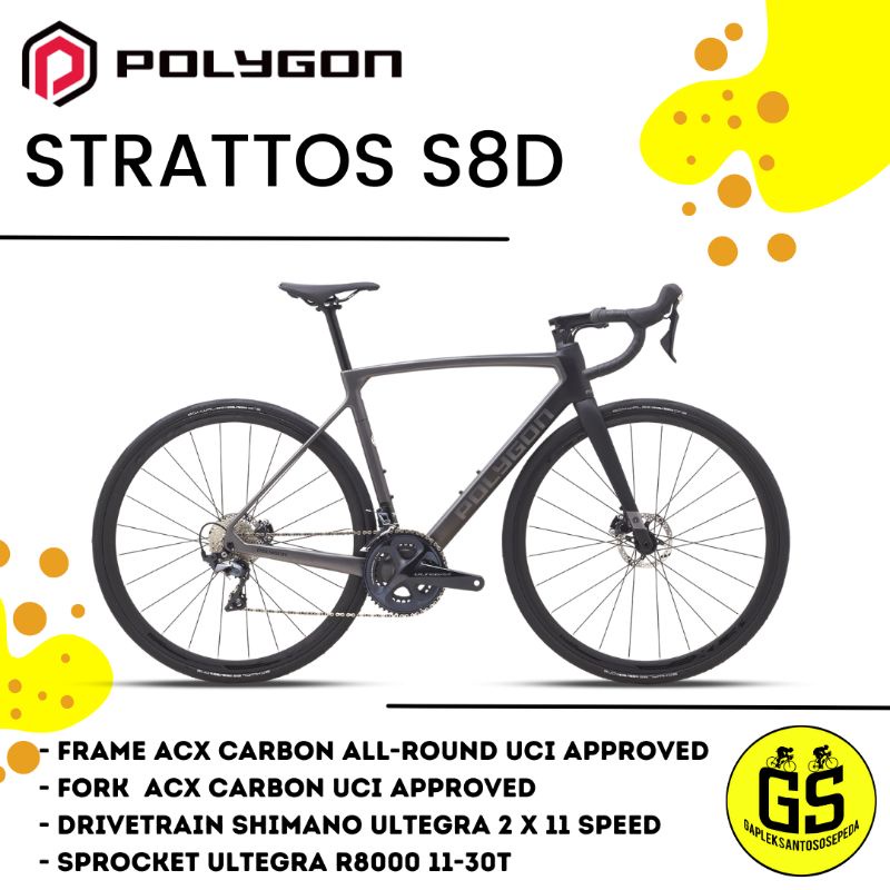 Jual Sepeda Balap Road Bike Polygon Strattos S8D 700c | Shopee Indonesia