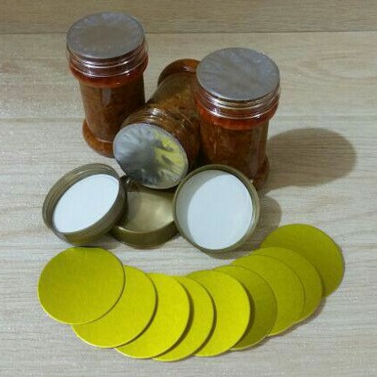 Jual 50pcs Seal Botol Sambal 51mm - Seal Lapis Kertas Gold Bisa Pasang ...