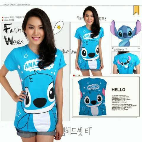 Jual Lilo stich Shaun the sheep kaos katun | Shopee Indonesia