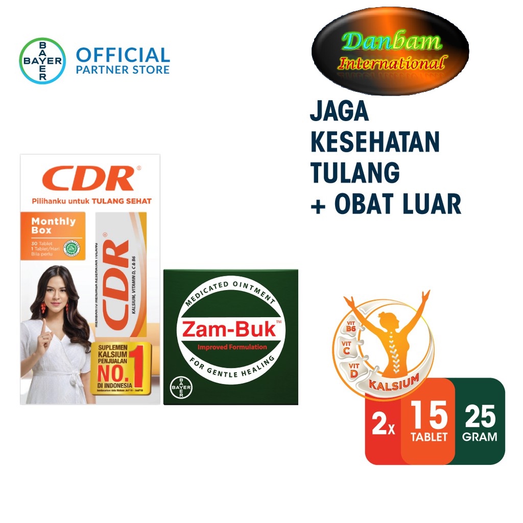 Jual Paket Bulanan - CDR Suplemen Kalsium 30 Tablet & Zambuk obat luar ...