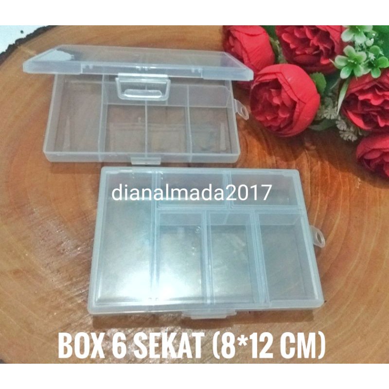 Jual box plastik sekat 6 (8*12 cm) | Shopee Indonesia