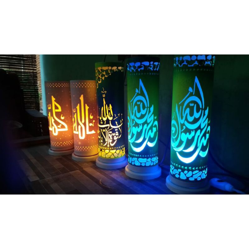 Jual Lampu hias pvc model duduk motif kaligrafi | Shopee Indonesia