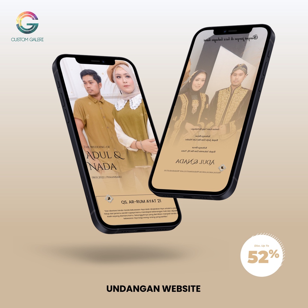 Jual Undangan Digital Website Pernikahan | Tema Coklat | Undangan ...