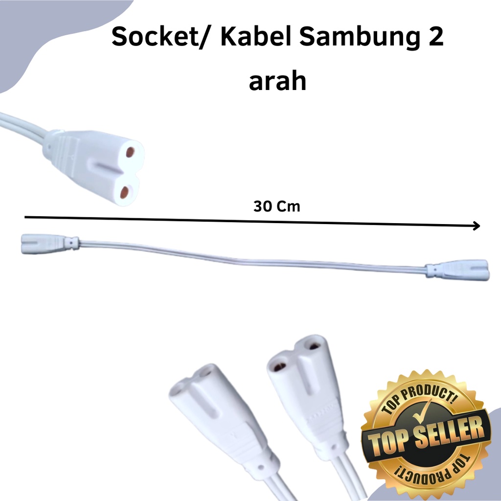 Jual Kabel Sambung 2 arah T5 / Socket lampu T5 soket kabel angka 8 penyambung T5 2 arah 2 lampu ...