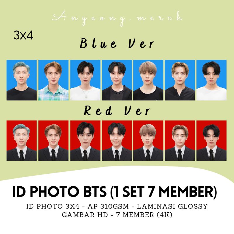 Jual BTS ID PHOTO 3X4 ISI 7 MEMBER MURAHH!! | Shopee Indonesia