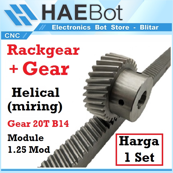 Jual [HAEBOT] Set Helical Rack Gear Rackgear Pinion 670mm 22x25 Miring ...