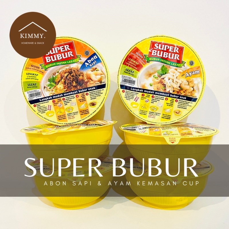 Jual SUPER BUBUR CUP RASA AYAM RASA ABON SAPI 67 GRAM / SUPER BUBUR ...