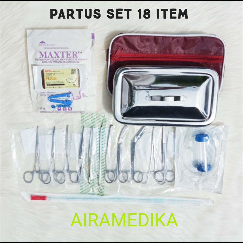 Jual PARTUS SET Paket Komplit 18 item + Bak Instrumen 509 Stainless ...