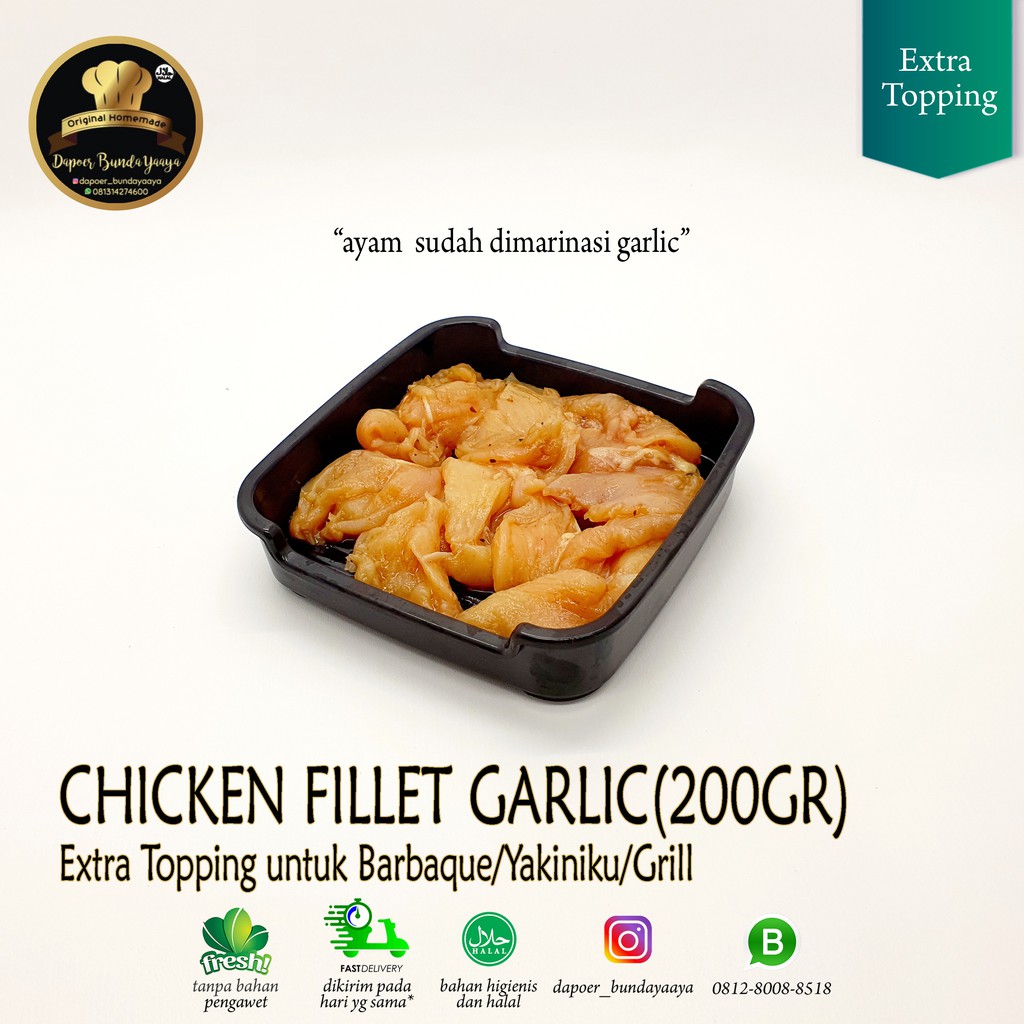 Jual Ayam Fillet Marinasi / Marinade Garlic BBQ / Grill (200gr) Halal ...