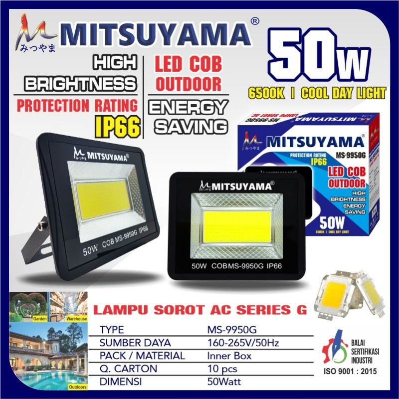 Jual Lampu sorot kap sorot led floodlight 50w ip66 led cob mitsuyama ms 9950g | Shopee Indonesia