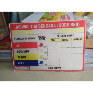Jual Jadwal Tim Bencana (CODE RED) Papan Siaga Bencana | Shopee Indonesia