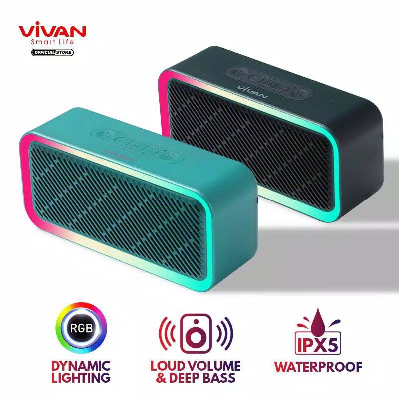 Vivan VS6 Bluetooth Speaker RGB Lighting Effects Waterproof IPX5 ...