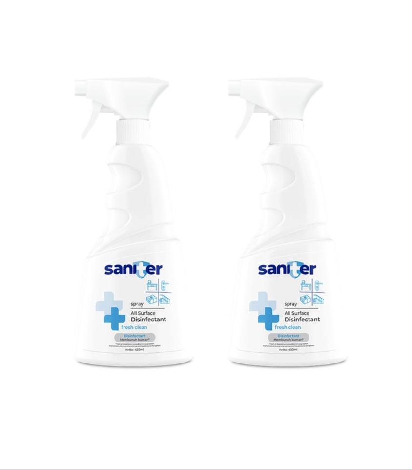 Jual Saniter All Surface Bottle Spray 450 ml x2 - Penyemprot ...
