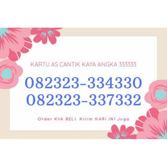 Jual KARTU PERDANA NOMOR CANTIK AS 333333 RASA HEXA | Shopee Indonesia Jual KARTU PERDANA NOMOR CANTIK AS 333333 RASA HEXA | Shopee Indonesia