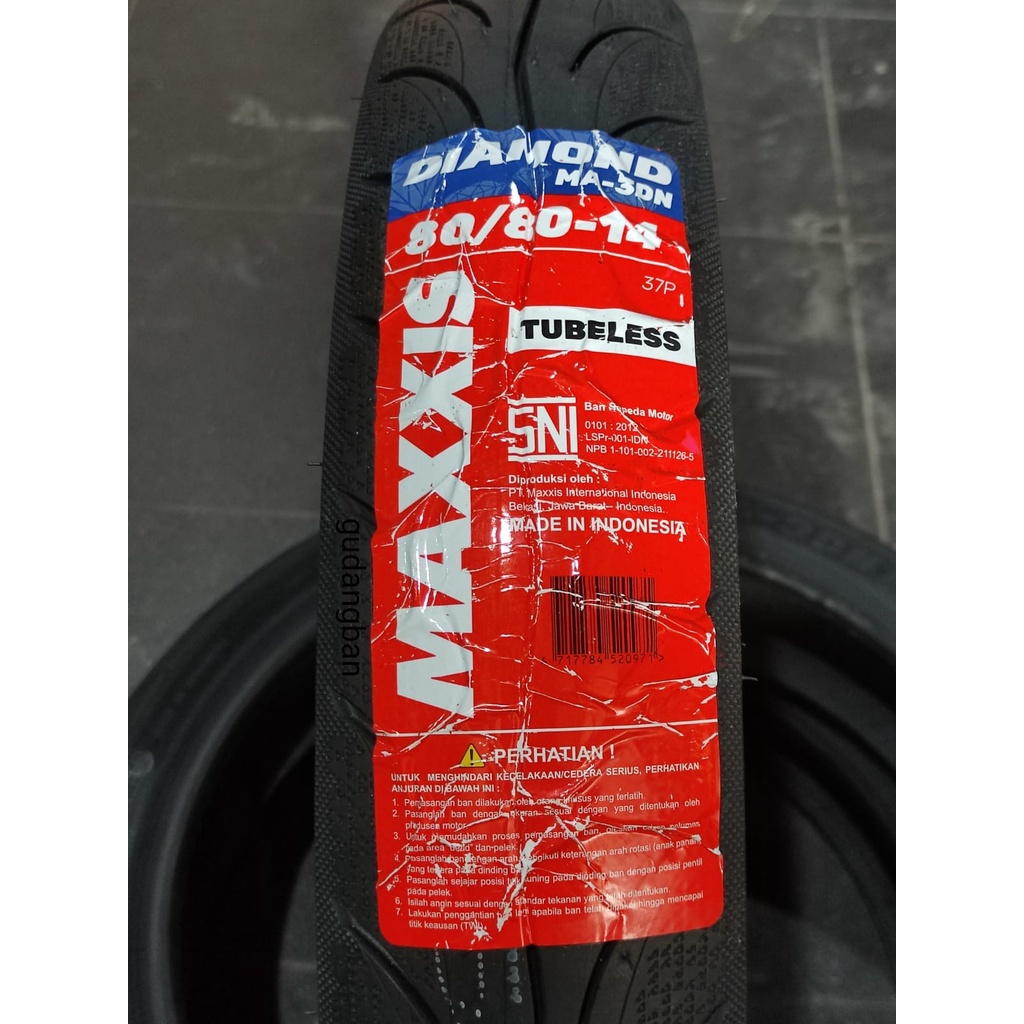 Jual Maxxis diamond 80 80 - 14 MA - 3DN TUBELESS ban motor scooter ...
