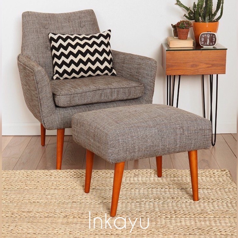 Jual SOFA SINGLE MODERN PLUS STOOL || SOFA SINGLE MINIMALIS EMPUK ...