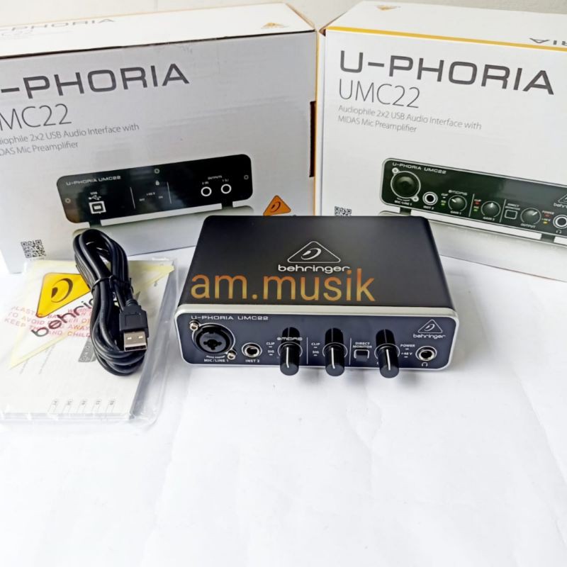 BEHRINGER U-PHORIA UMC 22 UMC22 AUDIO INTERFACE SOUNDCARD | Shopee ...