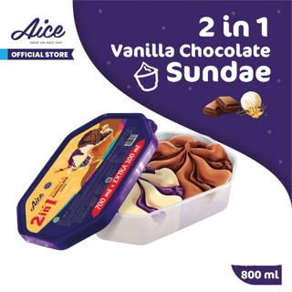Jual Aice es krim Vanilla coklat sundae 800 ml 1 box isi 9 pcs ...