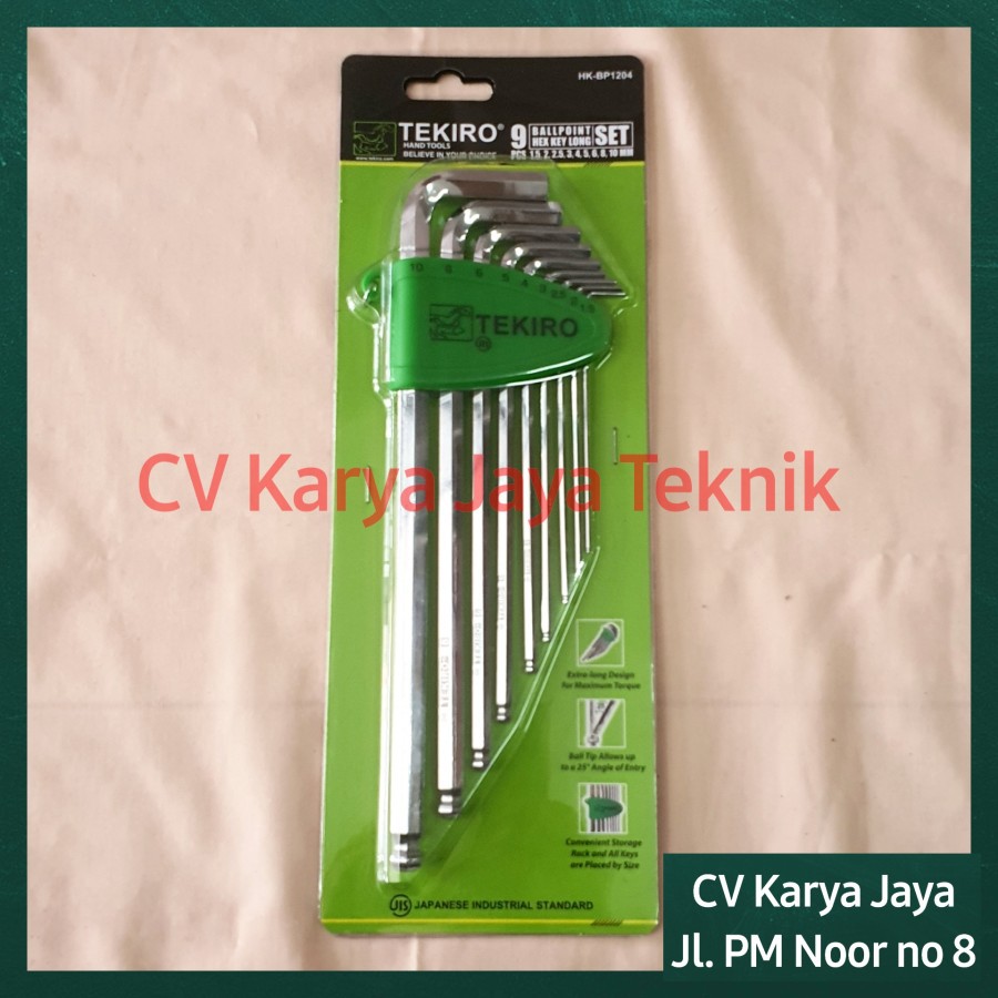 Jual Kunci L Panjang Set 9 pcs Tekiro Ballpoint Hex Key Long 1,5 - 10 mm | Shopee Indonesia