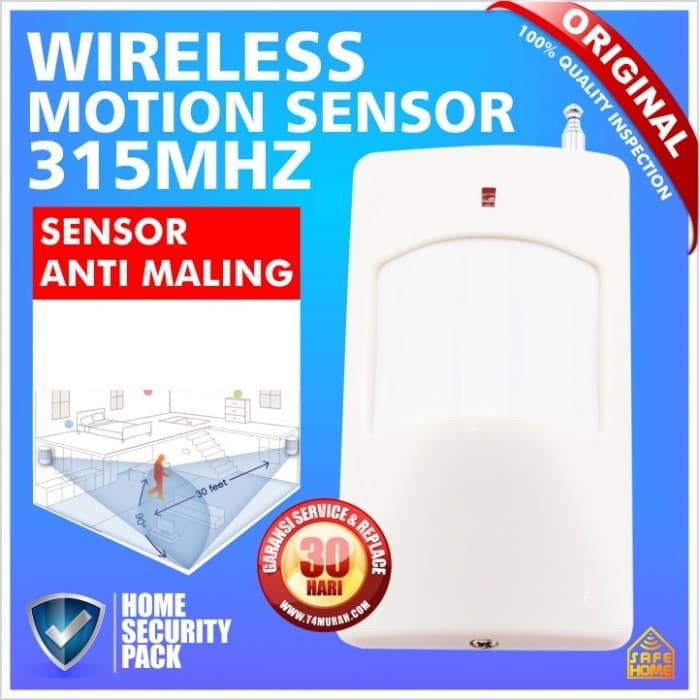 Jual WIRELESS MOTION SENSOR, DUAL PIR DETECTOR, WALL MOUNTED, MURAH ...