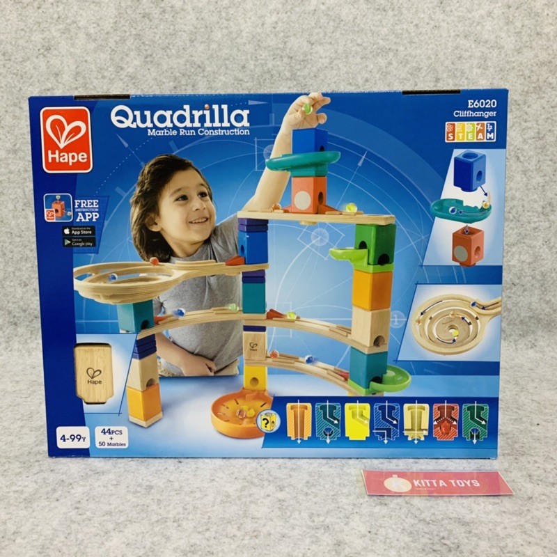 Jual Hape Quadrilla Marble Run Cliffhanger E6020 44Pcs 50 Marbles ...