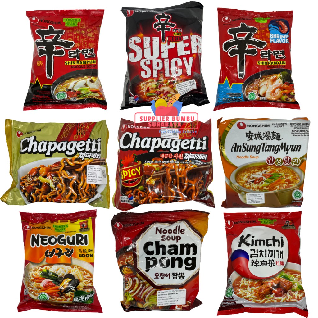 Jual Nongshim Shin Ramyun Kimchi Neoguri Chapagetti Shrimp Ramyeon 120g (Mie Instan Korea Halal ...
