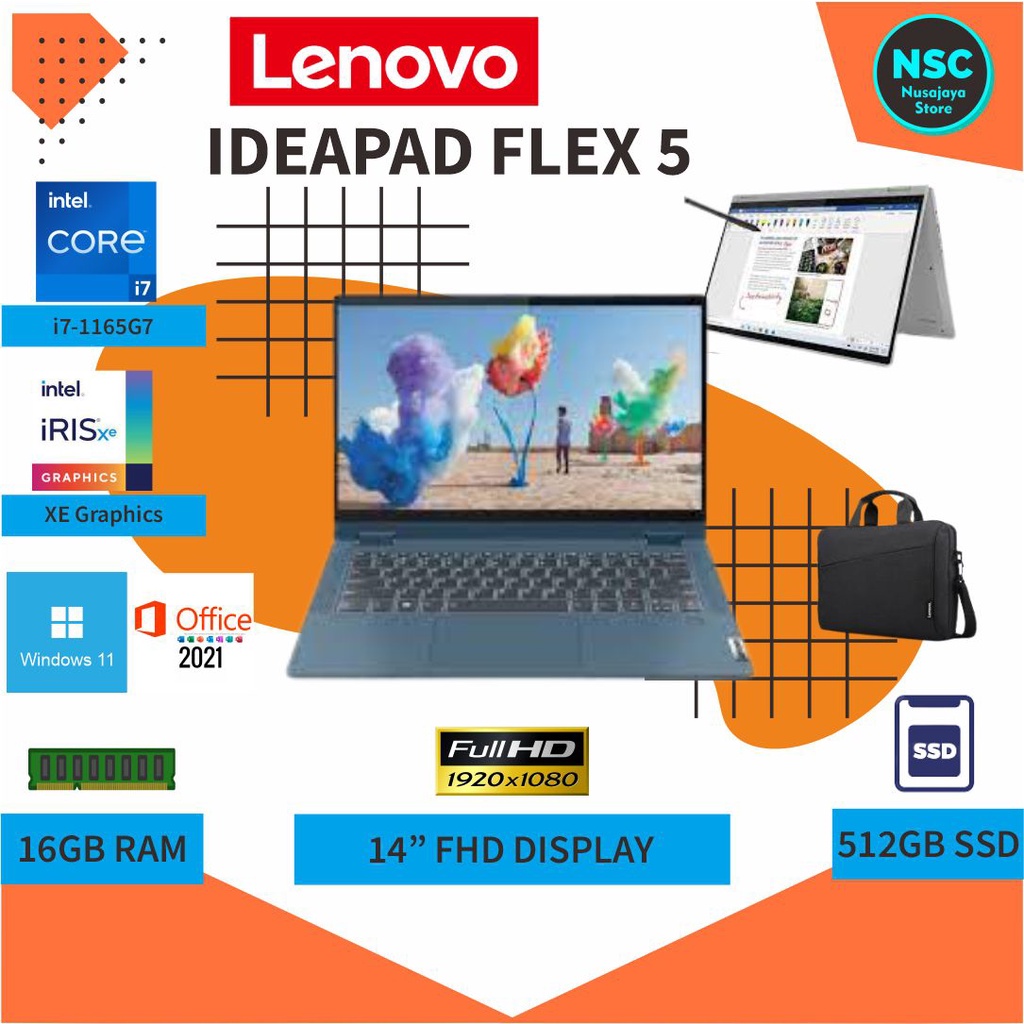 Jual Lenovo Flex 5 i7 1165G7 16GB 512GB Win11 OHS 14" FHD | Shopee Indonesia