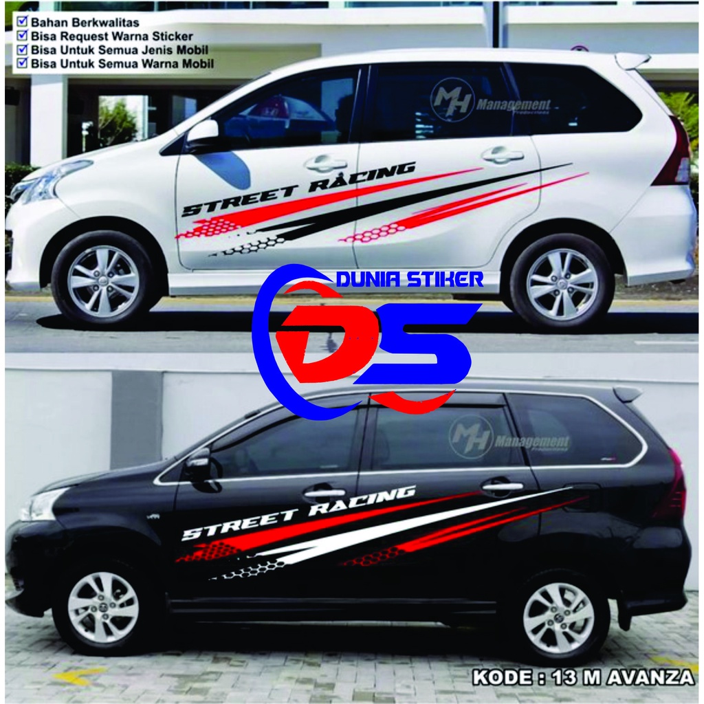 Jual Cutting Stiker Avanza Xenia Stiker Striping STREET RACING Stiker ...