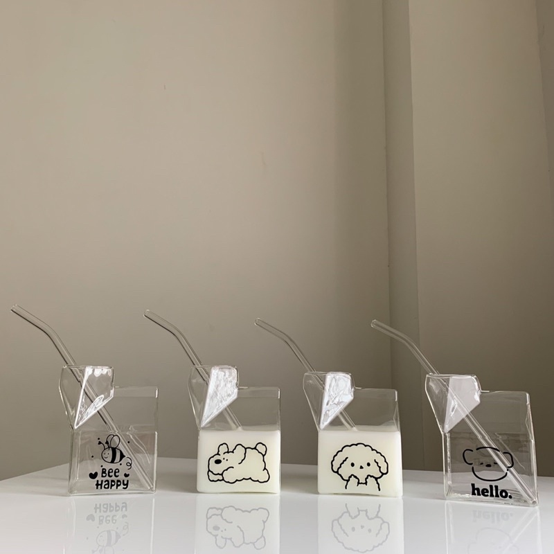 Jual !! NEW ARRIVAL !! Set Gelas Kaca Susu | Gelas Susu | Gelas Kaca ...