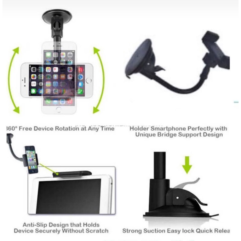 Jual Car Holder HP Handphone Gps Nempel Kaca Mobil Meja Dashboard Stand ...