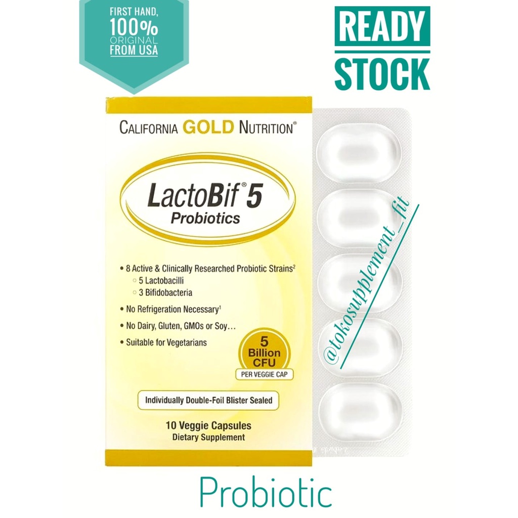 Jual California GOLD Nutrition LactoBif 5 Probiotics isi 10 Capsules ...