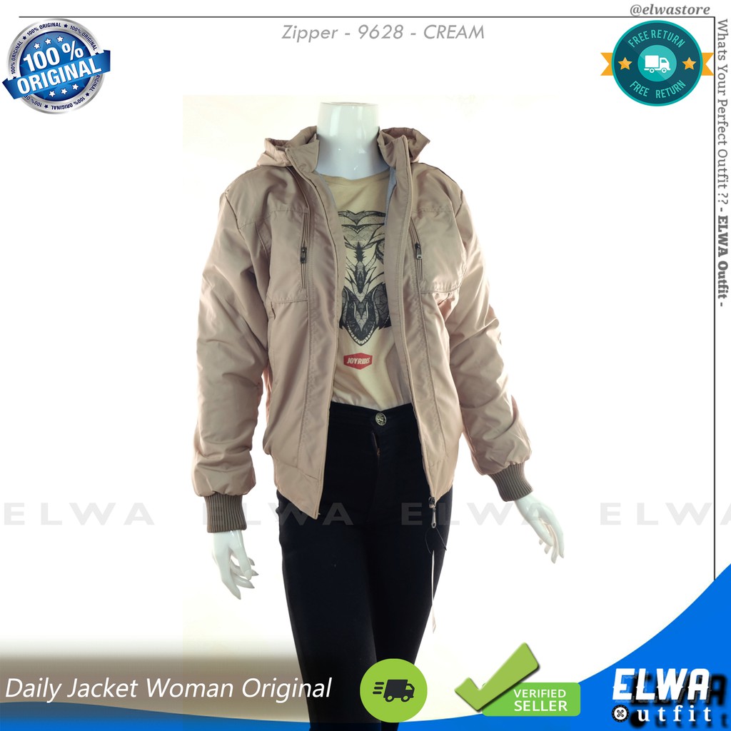 Jual ZIPPER 9628 CREAM Jaket Wanita Waterproof Jaket Parasut Hoodie ... Jual ZIPPER 9628 CREAM Jaket Wanita Waterproof Jaket Parasut Hoodie ...