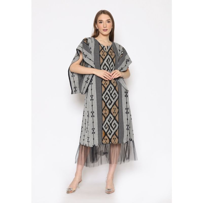 Jual DRESS TENUN WANITA ETNIK BAJU KANTOR KONDANGAN KEKINIAN | Shopee Indonesia