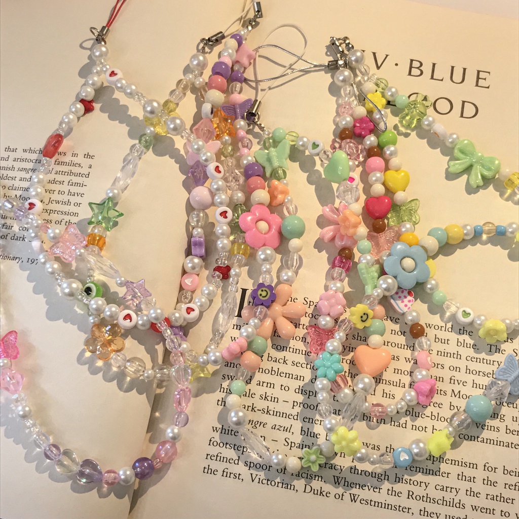 Jual phone strap beads cute | phone string, tali handphone, tali kamera ...