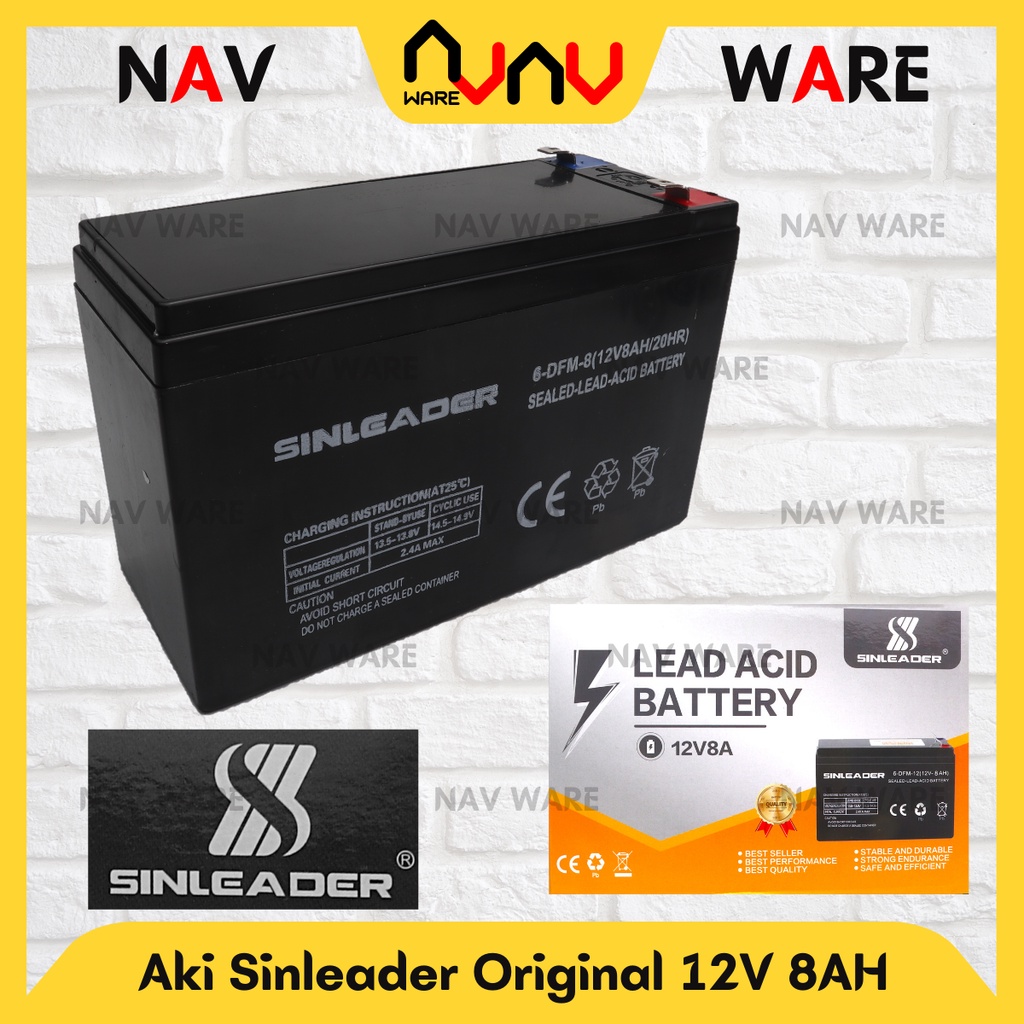 Jual Aki Kering Sinleader Original 12V 8AH / Baterai Accu Tangki Alat Semprot Sprayer Elektrik ...