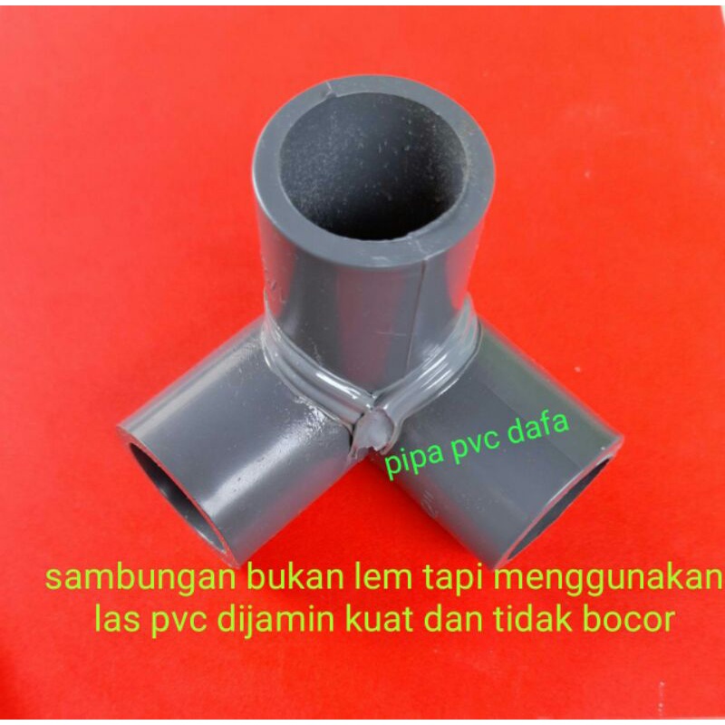 Jual Tee 3 way 1/2" dan 3/4" konektor pipa 3 arah sambungan pipa pvc fittting pvc elbow 3 way 1/ ...