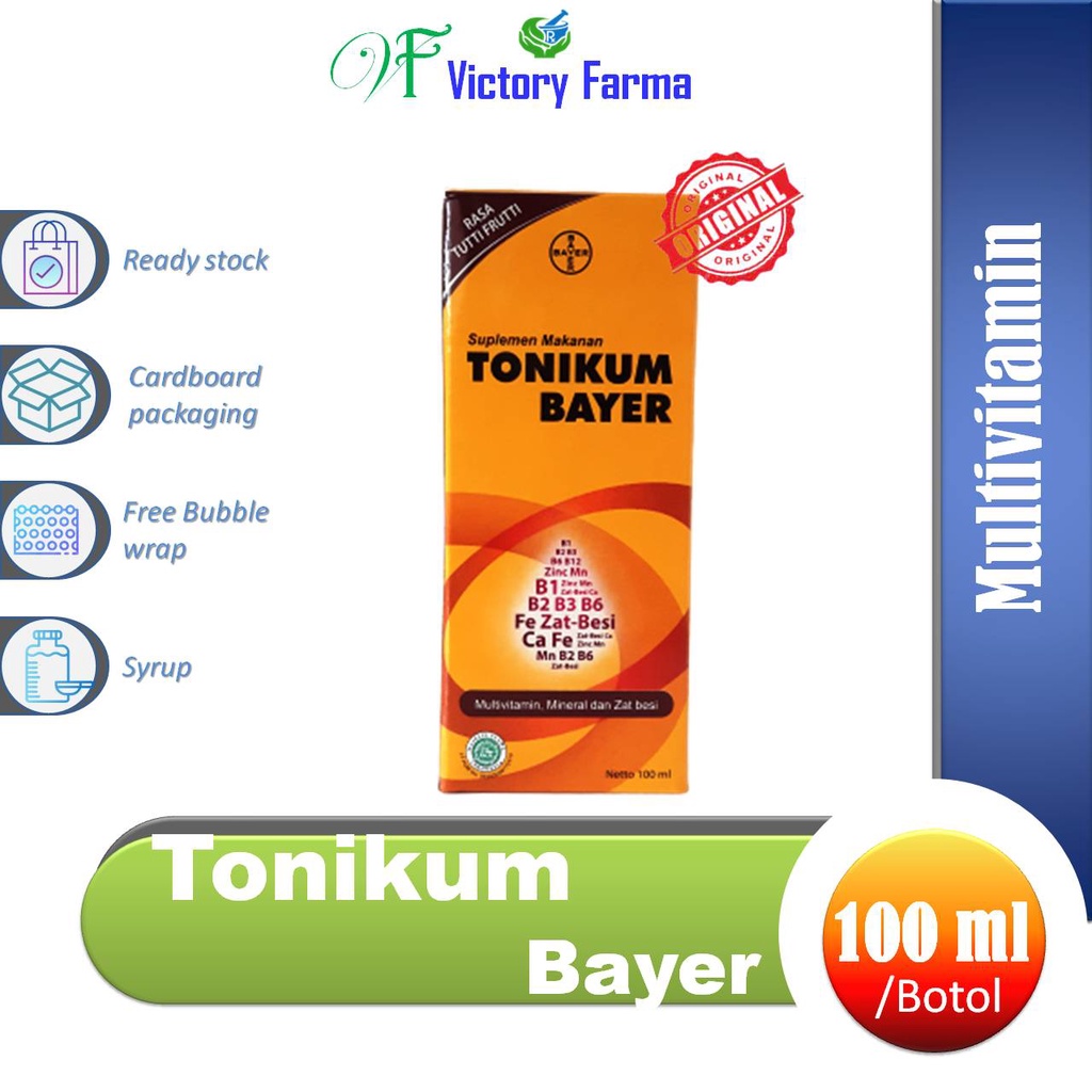 Jual Tonikum Bayer Botol 100 ml/ Multivitamin, Mineral dan Zat Besi ...