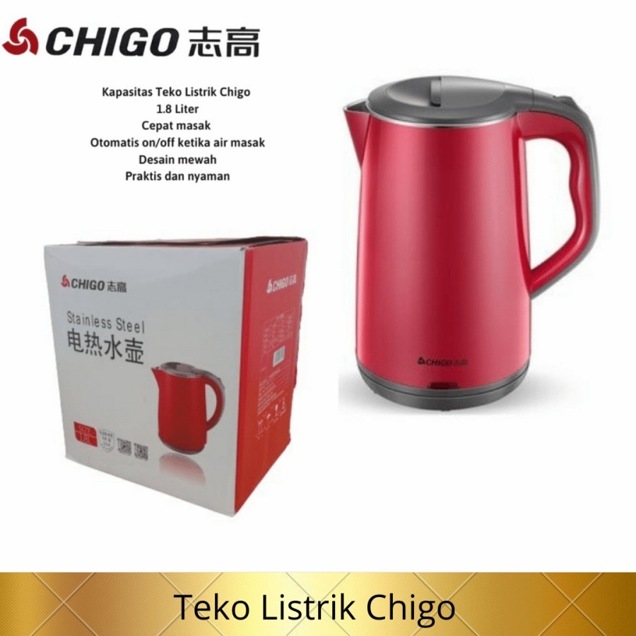 Jual Teko Listrik Stainless Steel CHIGO 1.8 L electric Kettle CHIGO 1.8 L | Shopee Indonesia