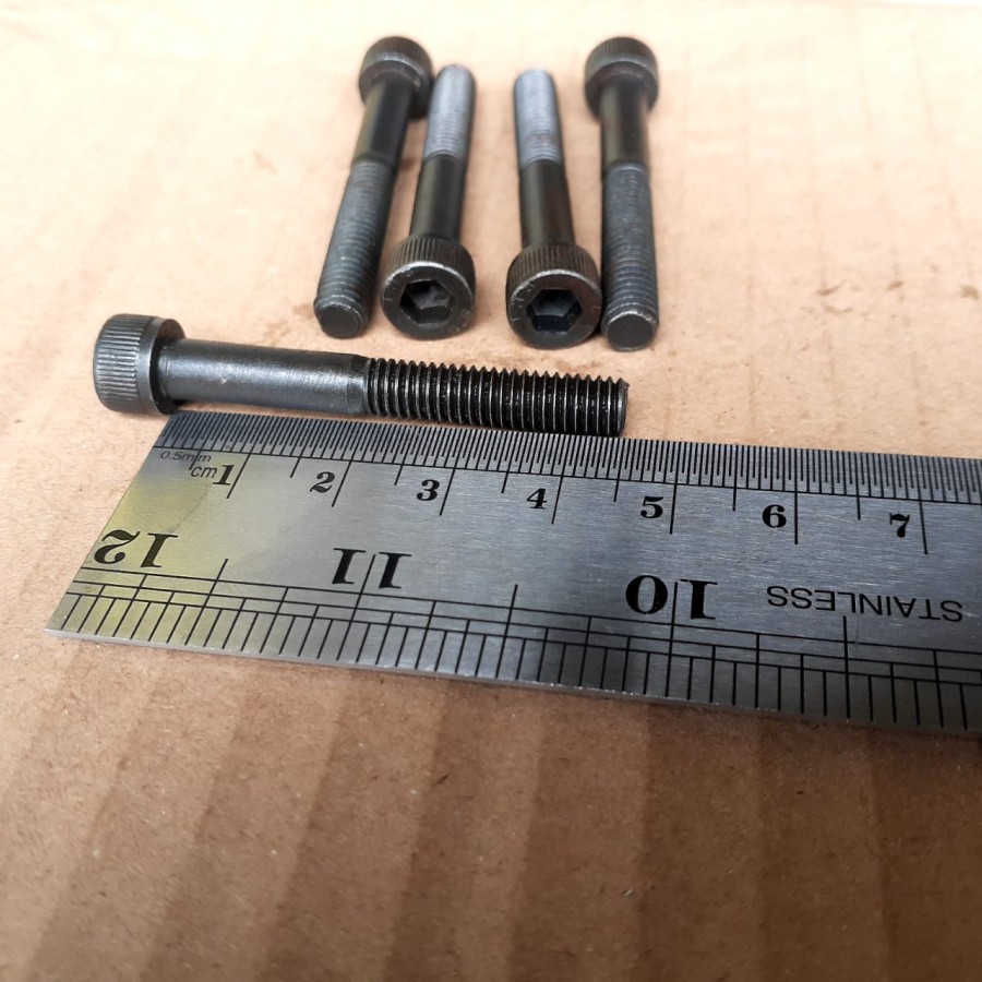 Jual BAUT L M6X45 BAJA M6 X 45 HITAM PANJANG 4,5CM KUNCI L5 L 5 HEX HEAD SOCKET SCREW HALF DRAT ...
