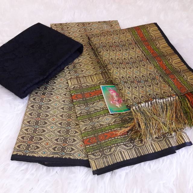 Set songket palembang hitam | Shopee Indonesia