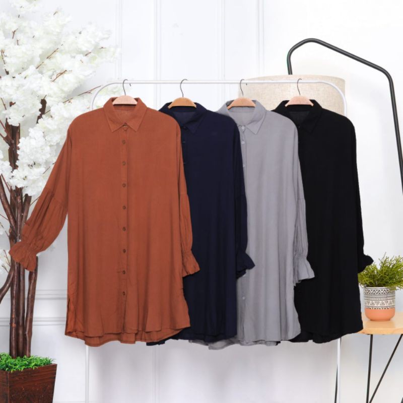 Jual Tunik Katun Rayon Dewasa Terbaru Polos Wanita Jumbo Premium Bahan Adem Dan Jatuh Big Size ...