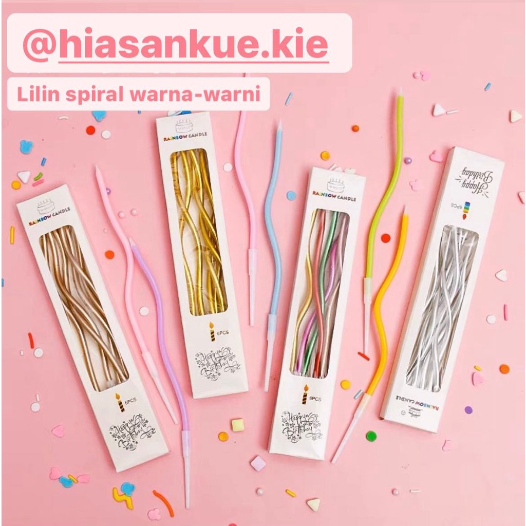 Jual Lilin Ulang Tahun Spiral Happy Birthday Topper Aesthetic Estetik ...