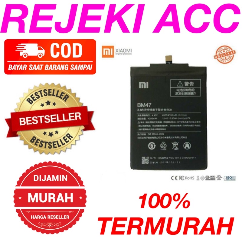 Jual Baterai batrai Xiaomi Redmi 3/ 3s / 3pro Tipe BM47 Bat Tanam Model ...