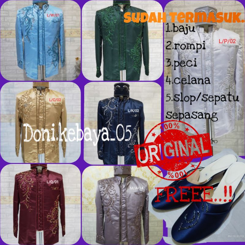 Jual Beskap Pengantin Set Basofi Pria Full Payet Bahan Bridal Harga ...