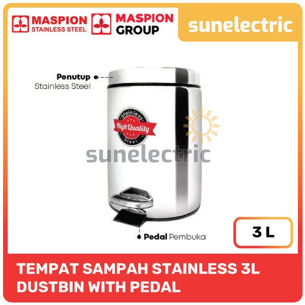Jual Maspion Dustbin Pedal Stainless Steel Anti Karat + Ember Dalam ...