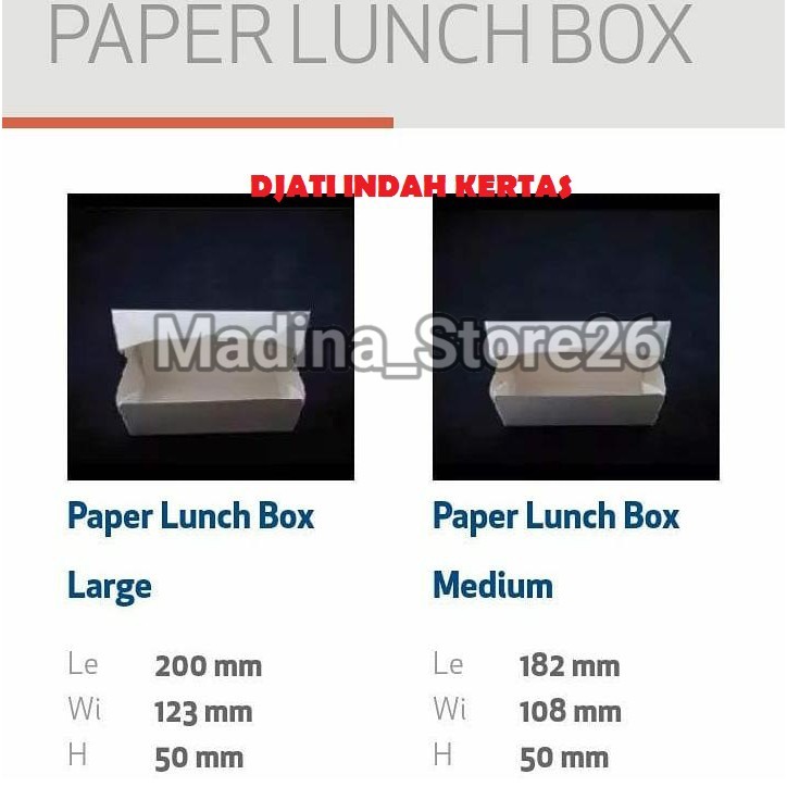 Jual PALING BAIK!!! PAPER LUNCH BOX Medium 50 pcs | Shopee Indonesia
