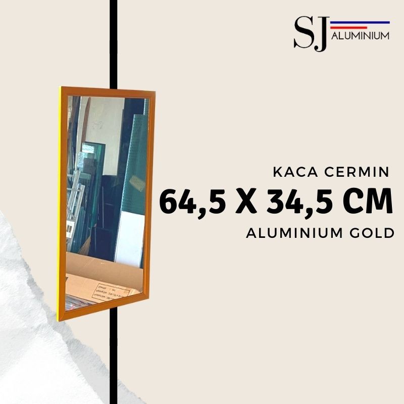 Jual Kaca Cermin / Mirror Dinding Gantung Frame Aluminium 64,5 x 34,5 ...