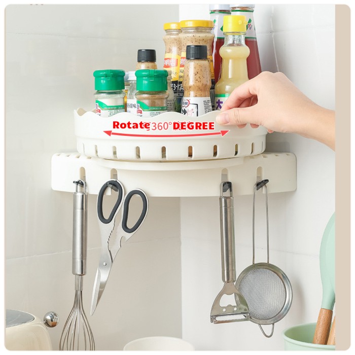 Jual Rak Putar Rak Siku Sudut Rak Bumbu Dapur Wc Tempel Hook Gantungan ...