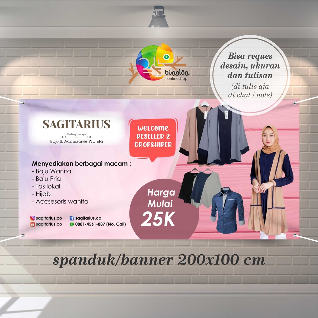 Jual Spanduk Banner Aksesoris Wanita, Olshop, Pakaian | Shopee Indonesia