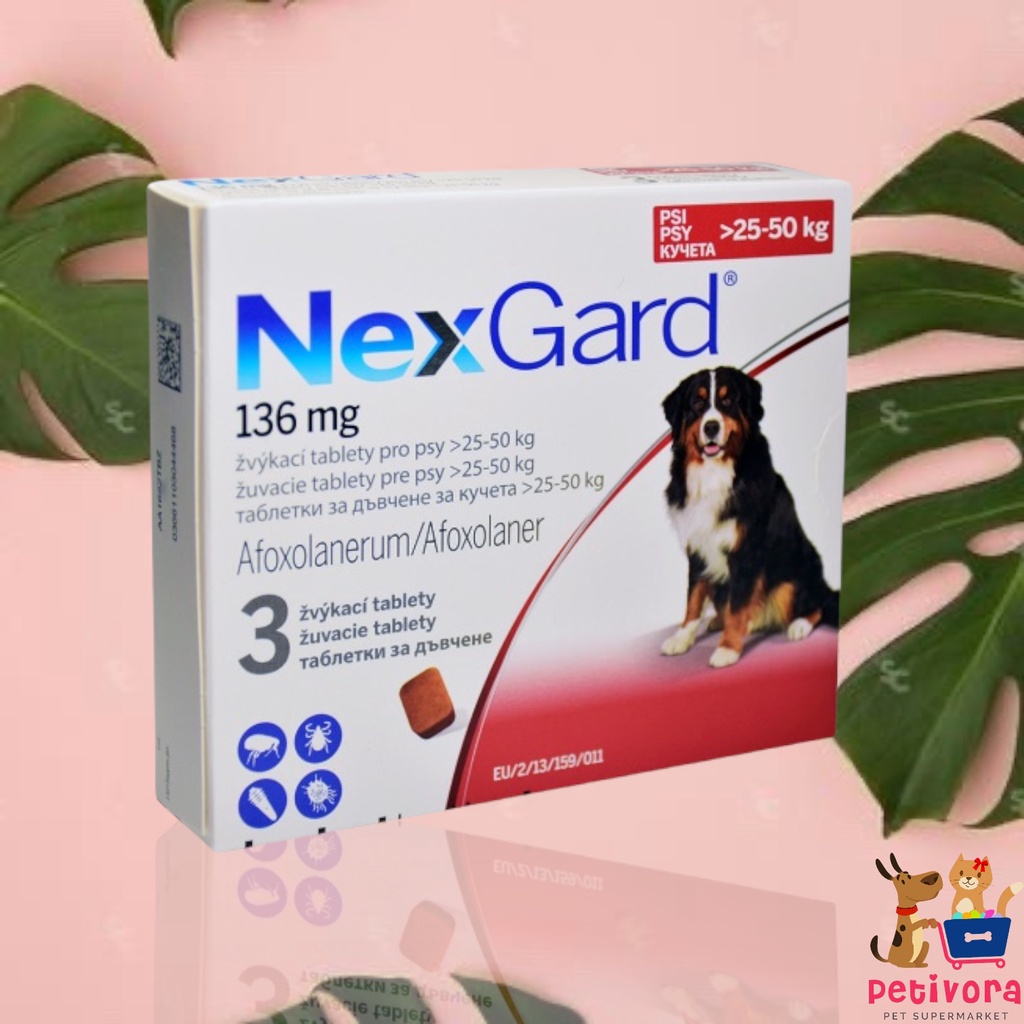 Jual NEXGARD 25-50KG Obat Kutu Anjing Demodex Chewable Harga per Tablet ...